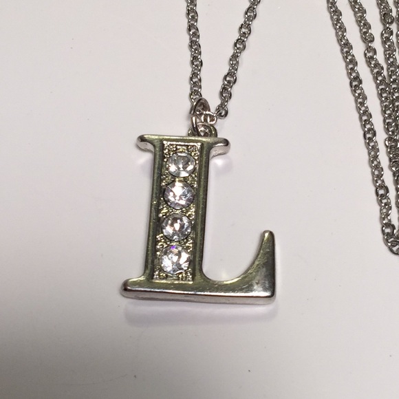 Jewelry | Rhinestone Letter L Necklace | Poshmark